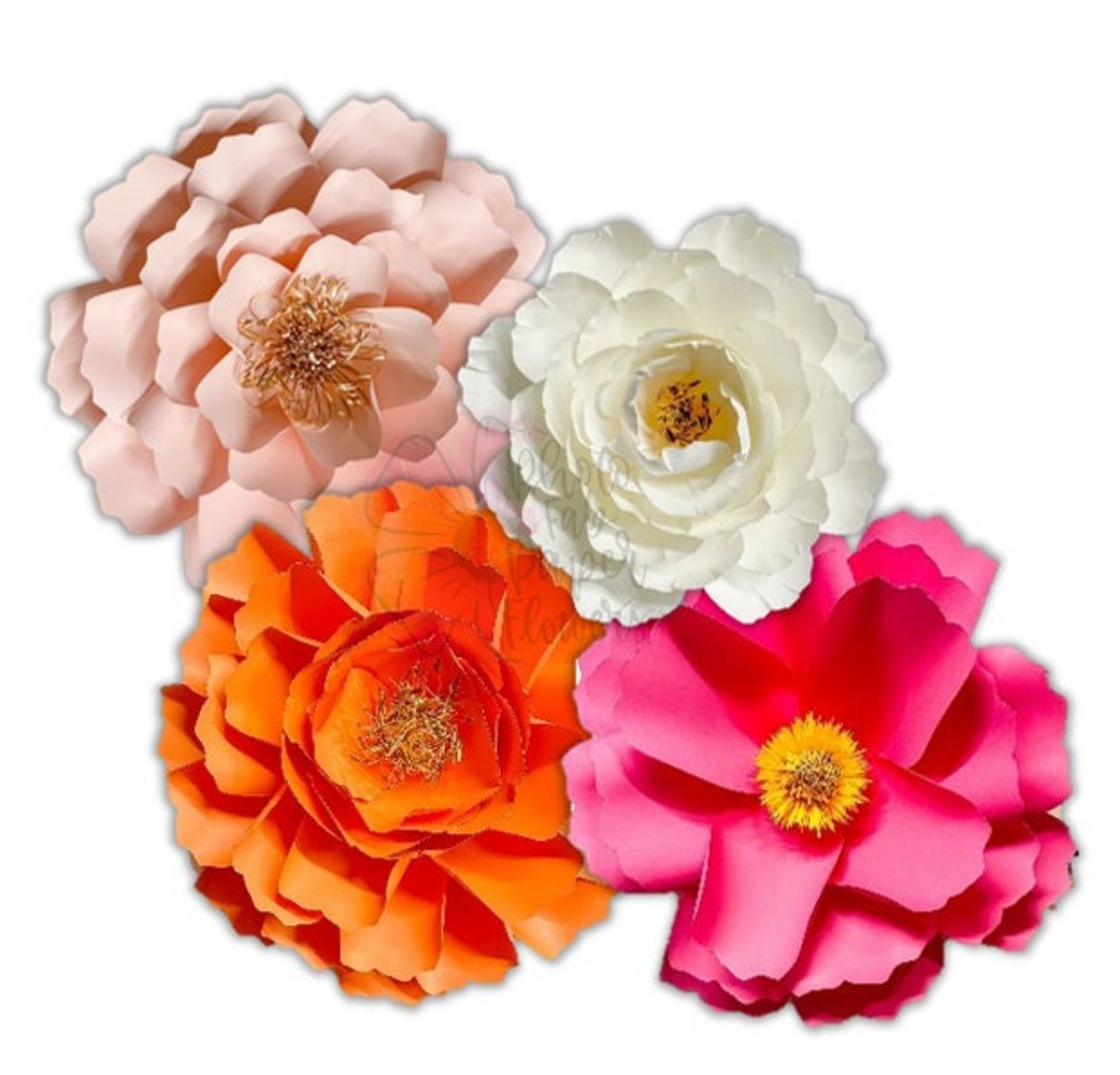 Large Cosmos Paper Flower Template Digital File | SVG/PNG/PDF | Paper ...