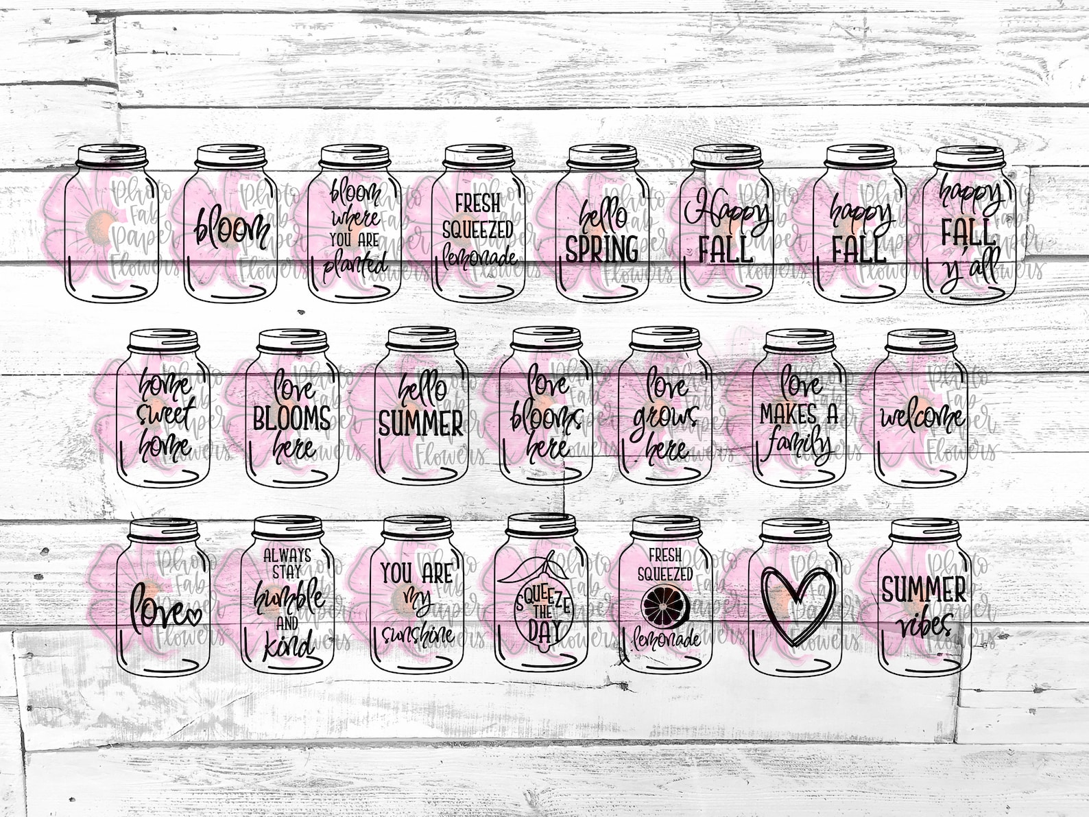 22 Mason Jar Quotes Sayings Digital Files | SVG | PNG | DXF | Tshirt ...