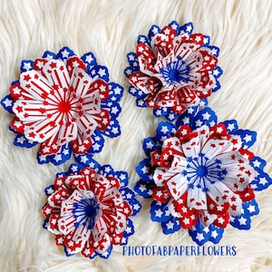 Patriotic Mini Paper Flower Bundle Digital File | PNG | SVG | Paper ...