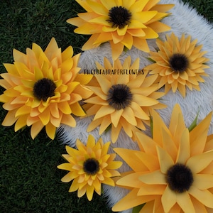 Large Paper Sunflower Template Digital File | PDF/SVG/PNG | Paper ...