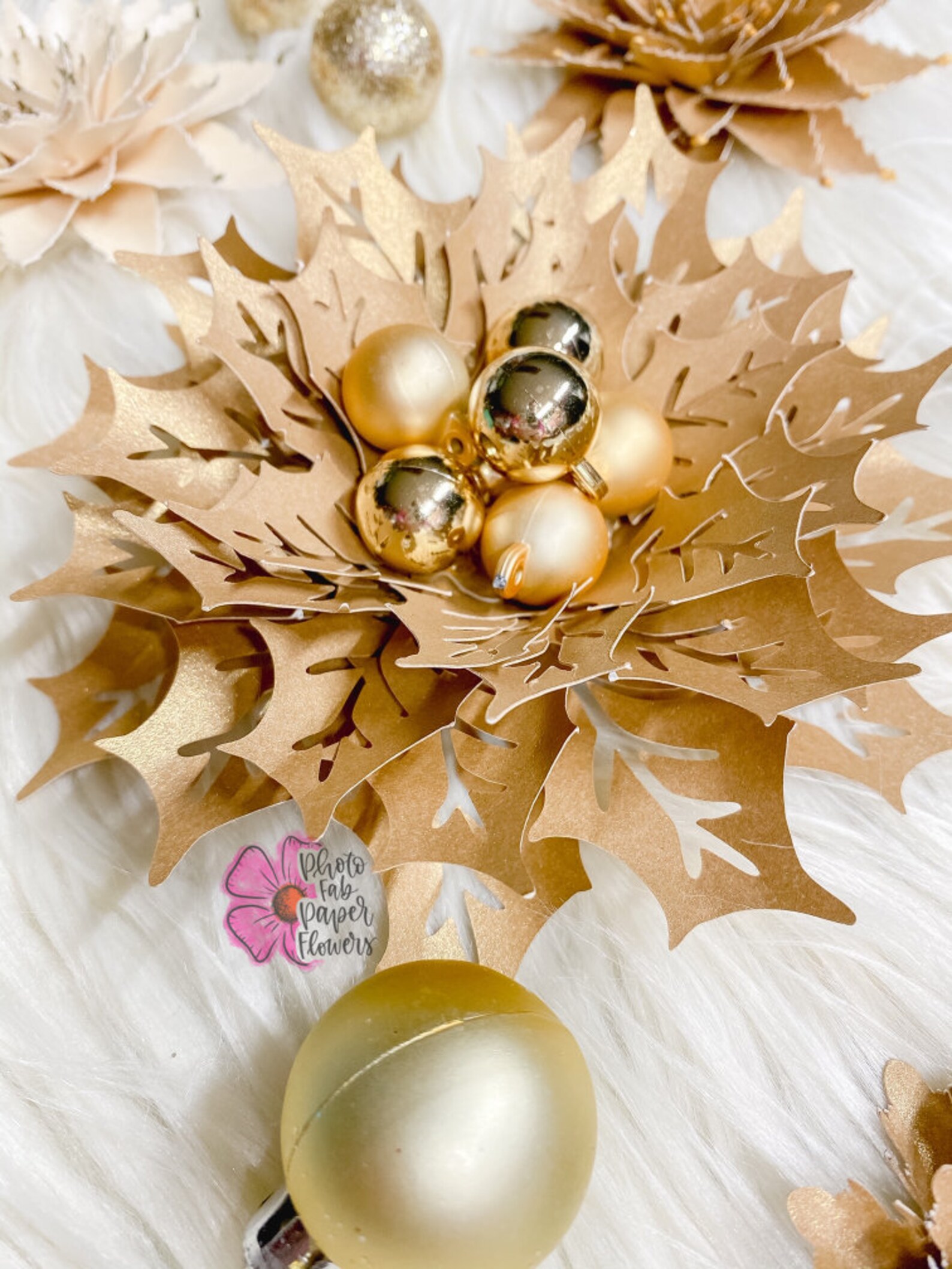 Christmas Mini Paper Flower Bundle Digital File | PNG | SVG | PDF ...