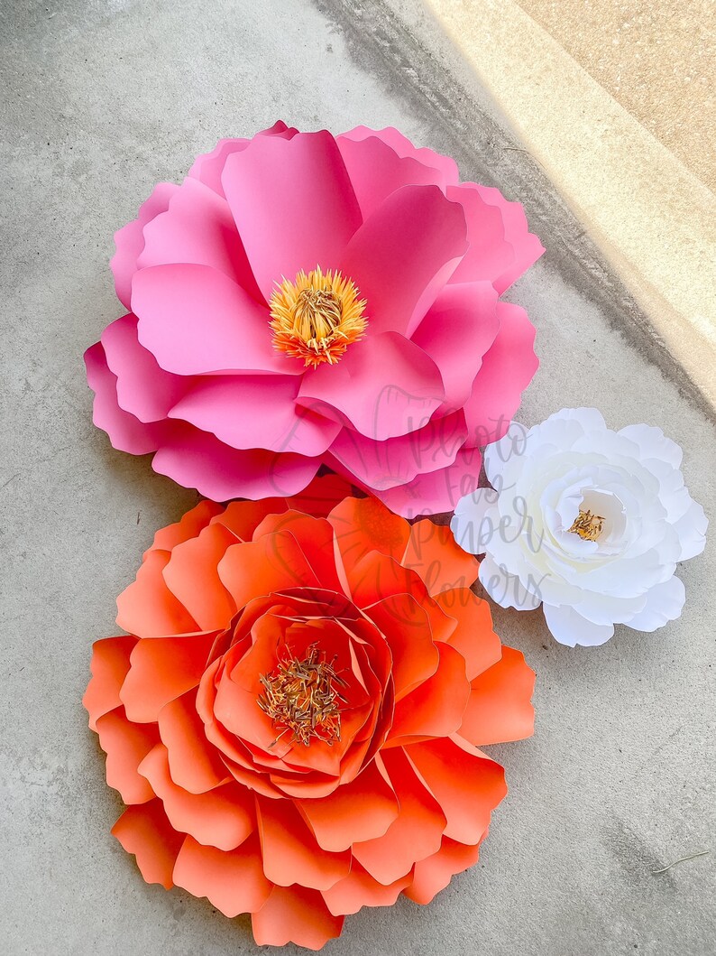 Large Cosmos Paper Flower Template Digital File | SVG/PNG/PDF | Paper ...