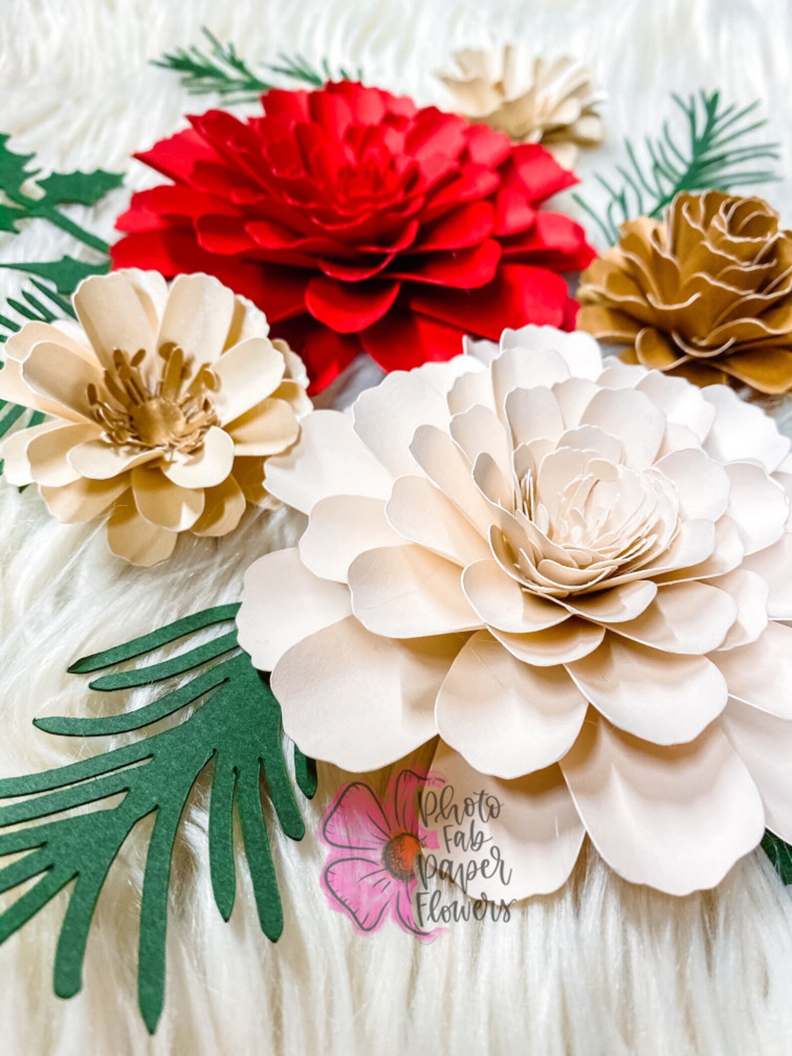 Template 4 Mini Paper Flower Digital File PNG/SVG/PDF | Etsy