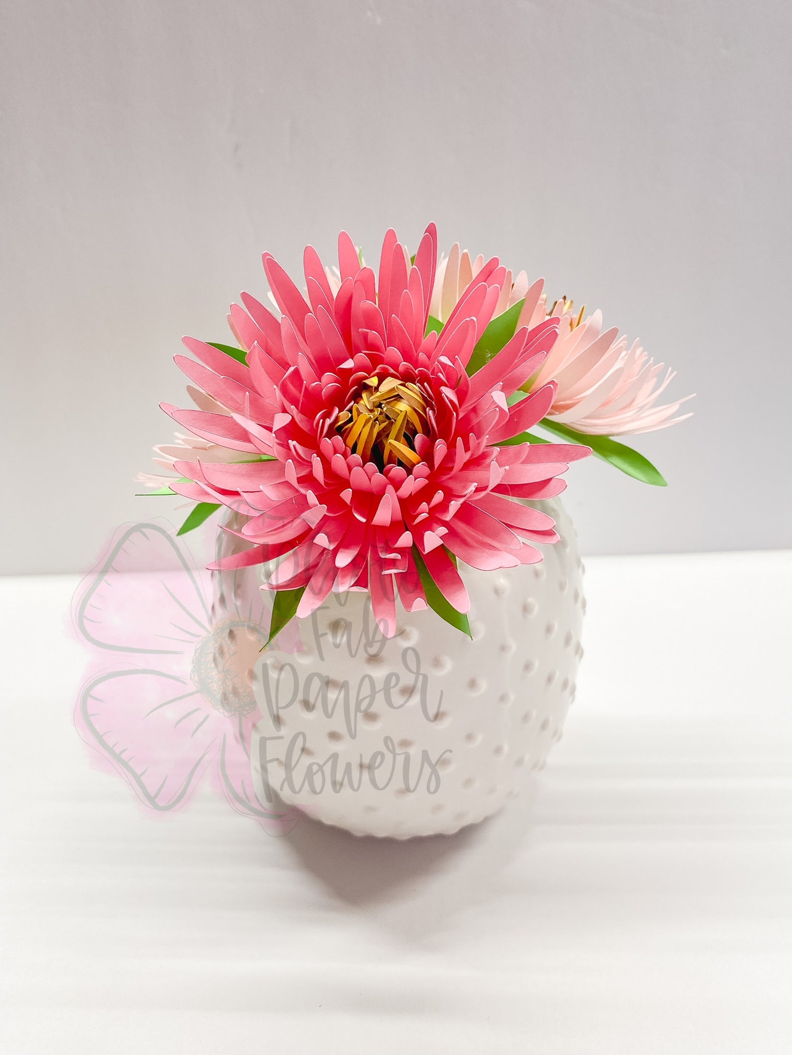 Chrysanthemum Mini Paper Flower Bundle Digital File PNG - Etsy