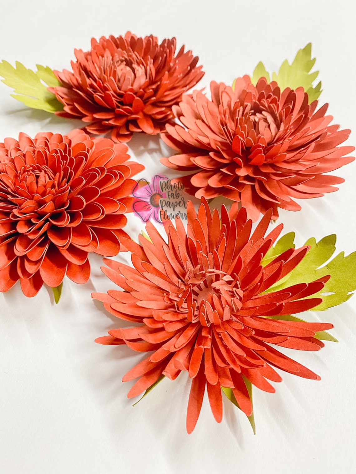 Chrysanthemum Mini Paper Flower Bundle Digital File PNG - Etsy