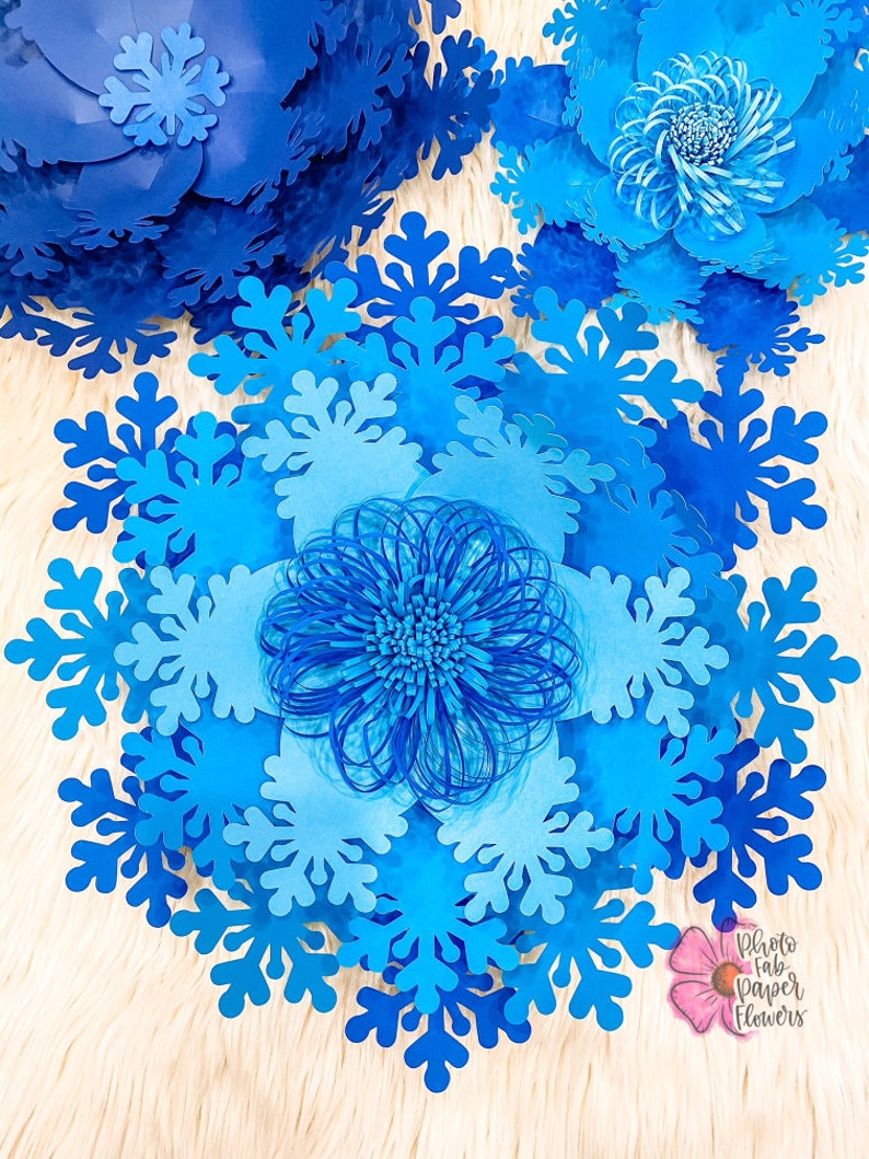 Snowflake Paper Flower Template Digital File | PDF/SVG/PNG | Paper ...