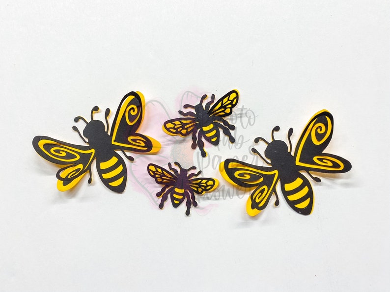 Bee Mini Paper Flower Digital File | PNG | SVG | DXF | Paper Flower ...