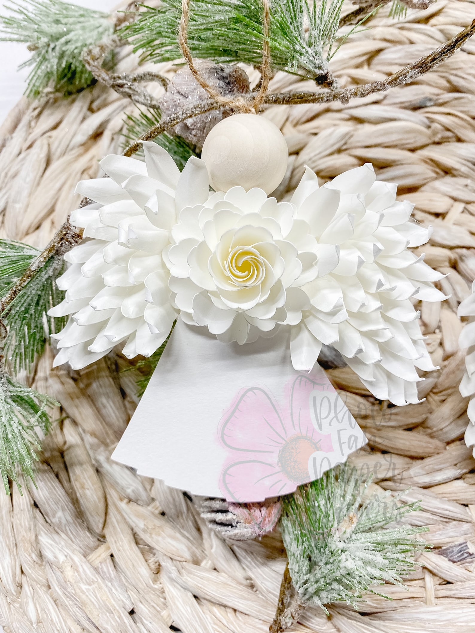 Angel Mini Paper Flower Ornament Digital File | PNG | SVG | PDF | Paper ...