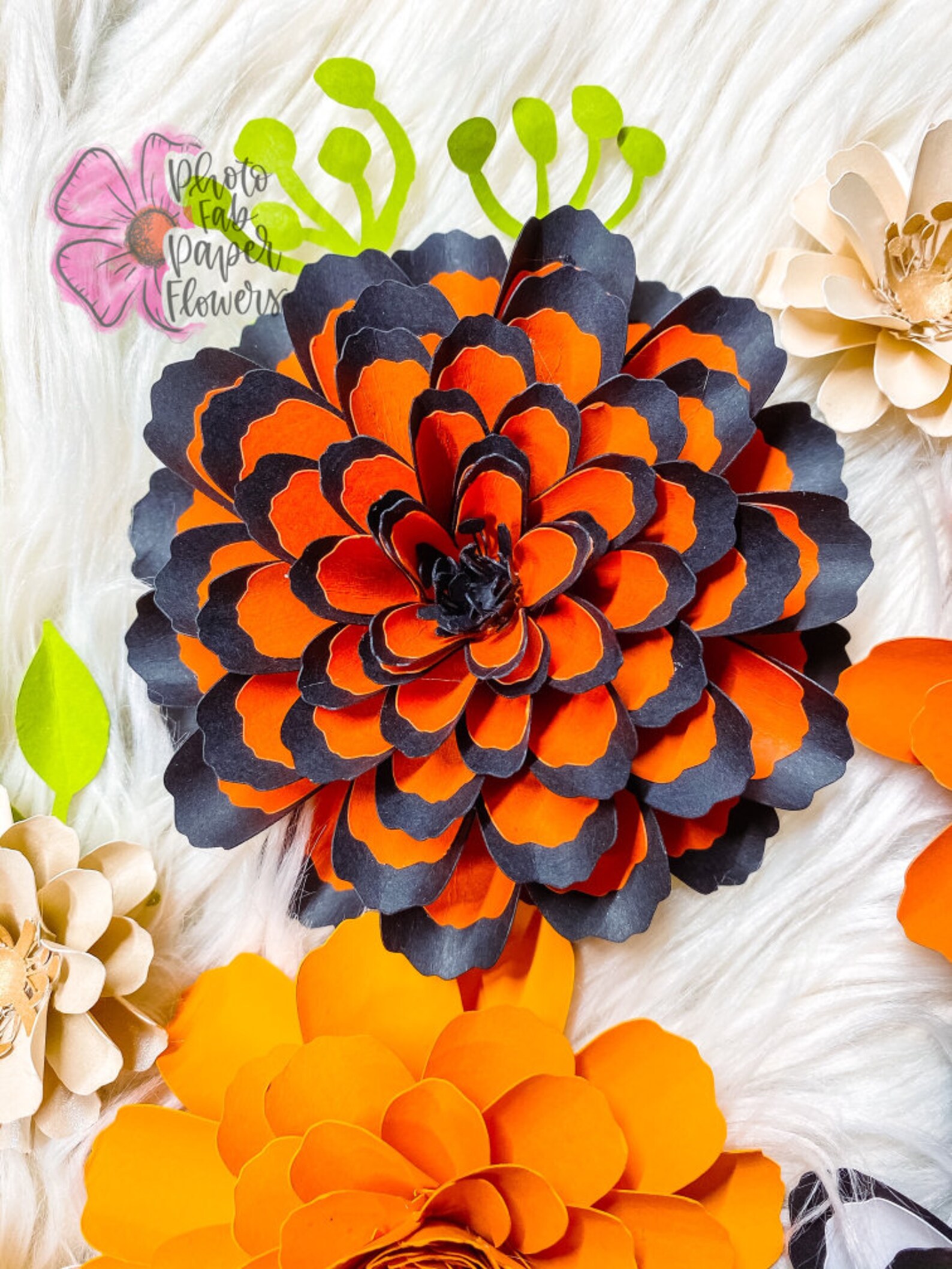 Template 4 Mini Paper Flower Digital File PNG/SVG/PDF | Etsy