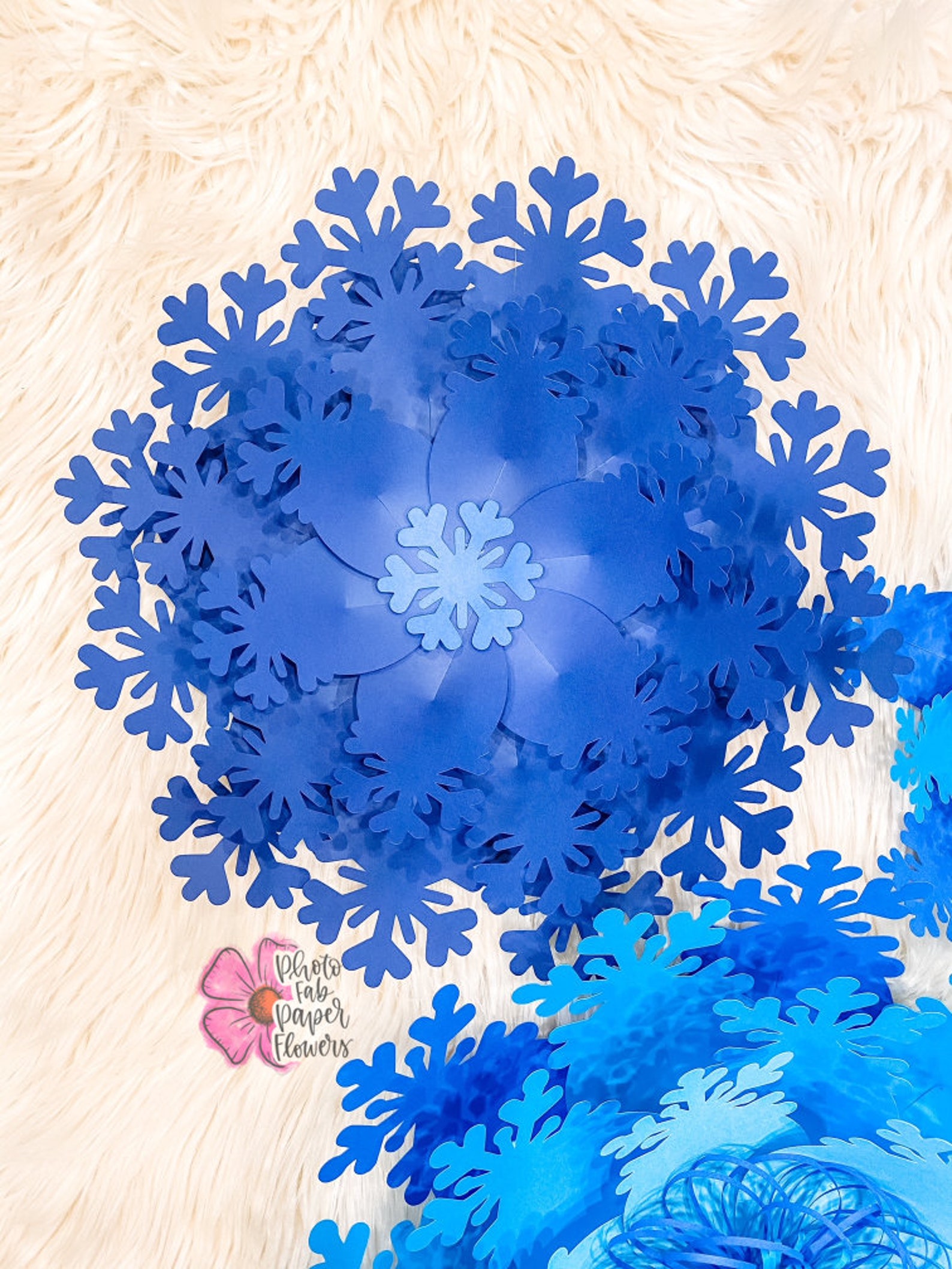 Snowflake Paper Flower Template Digital File | PDF/SVG/PNG | Paper ...