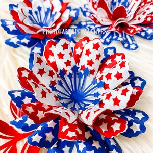 Patriotic Mini Paper Flower Bundle Digital File | PNG | SVG | Paper ...