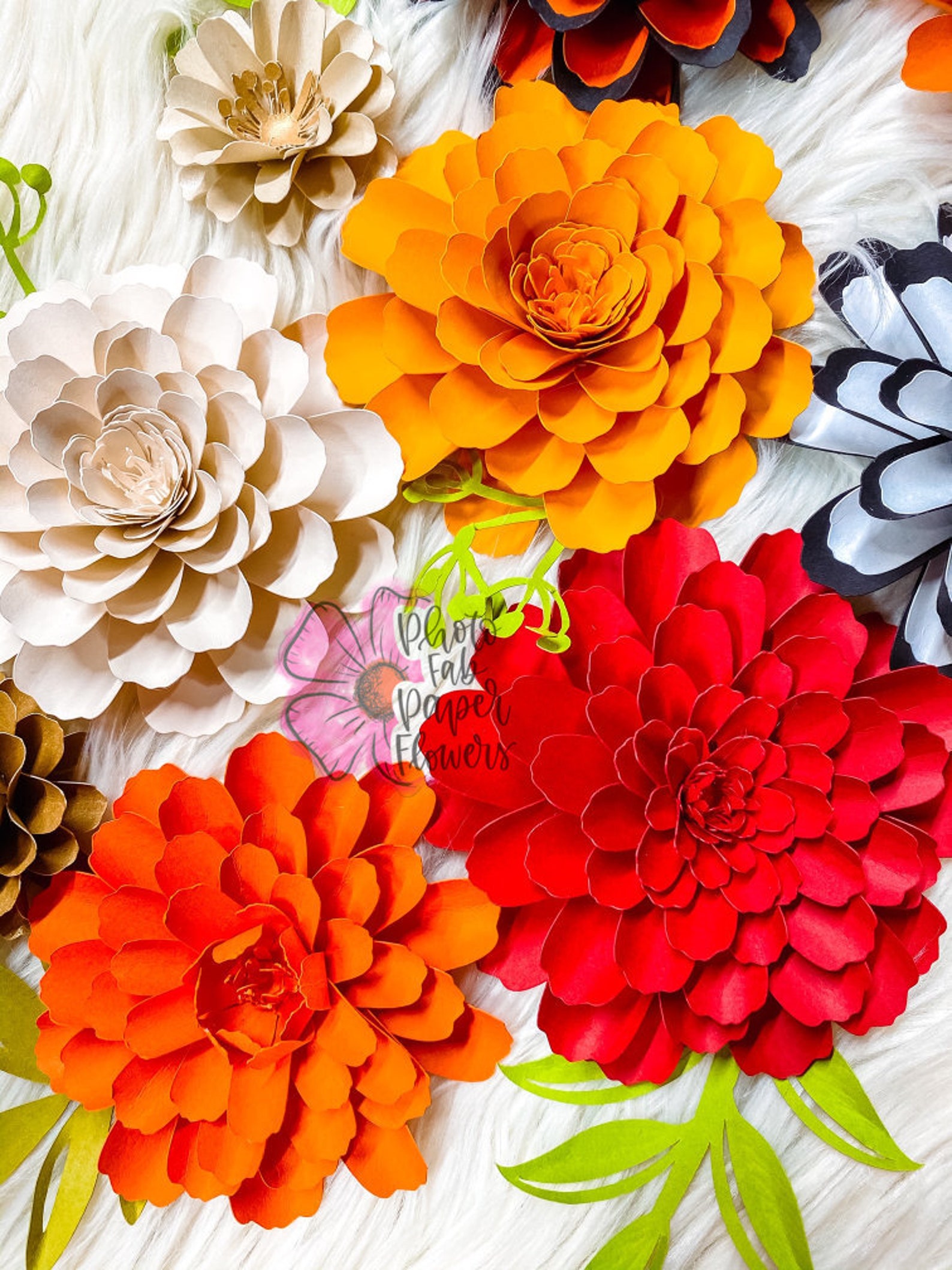 Template 4 Mini Paper Flower Digital File PNG/SVG/PDF - Etsy