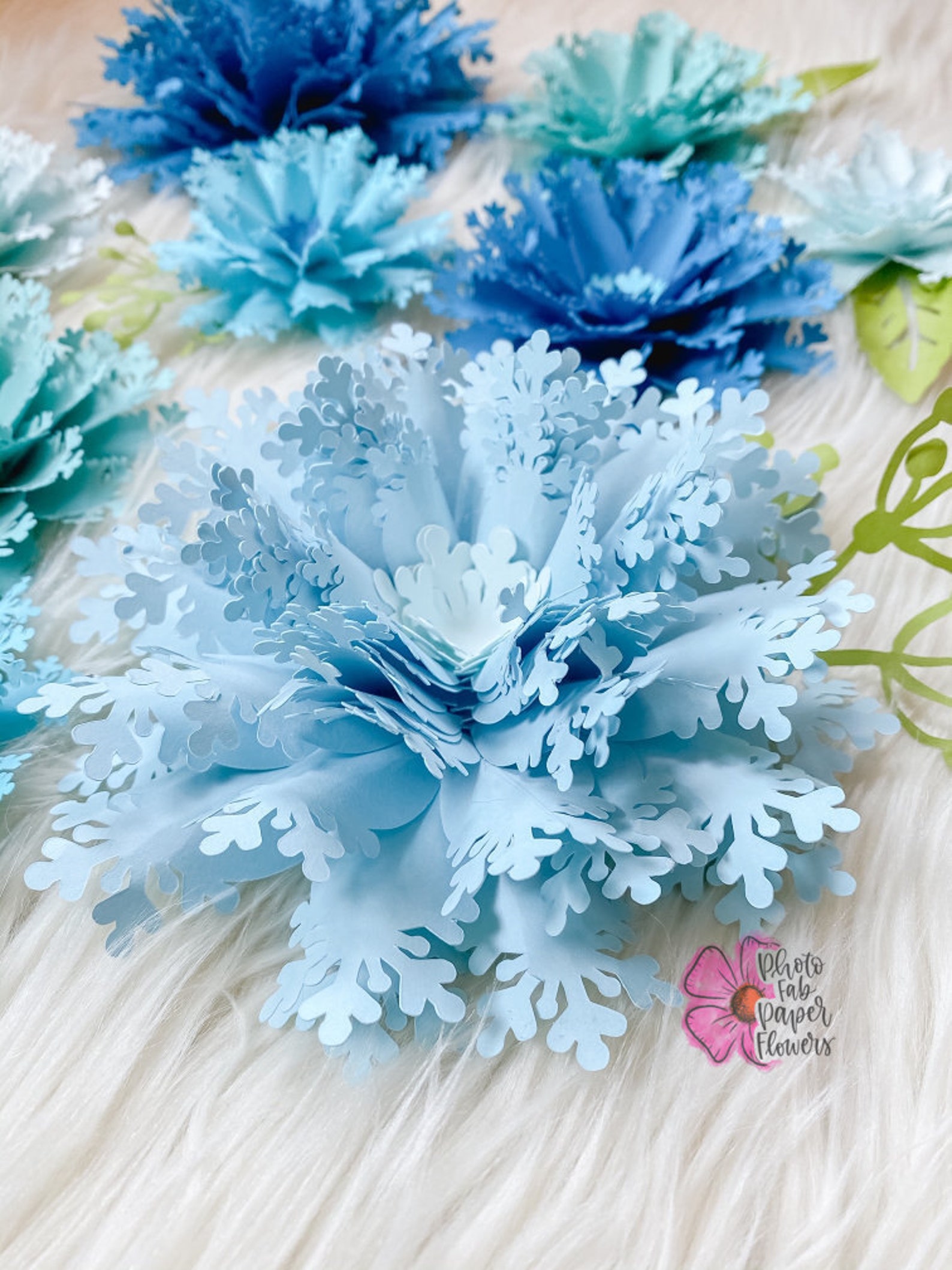 Snowflake Mini Paper Flower Bundle Digital File PNG SVG - Etsy