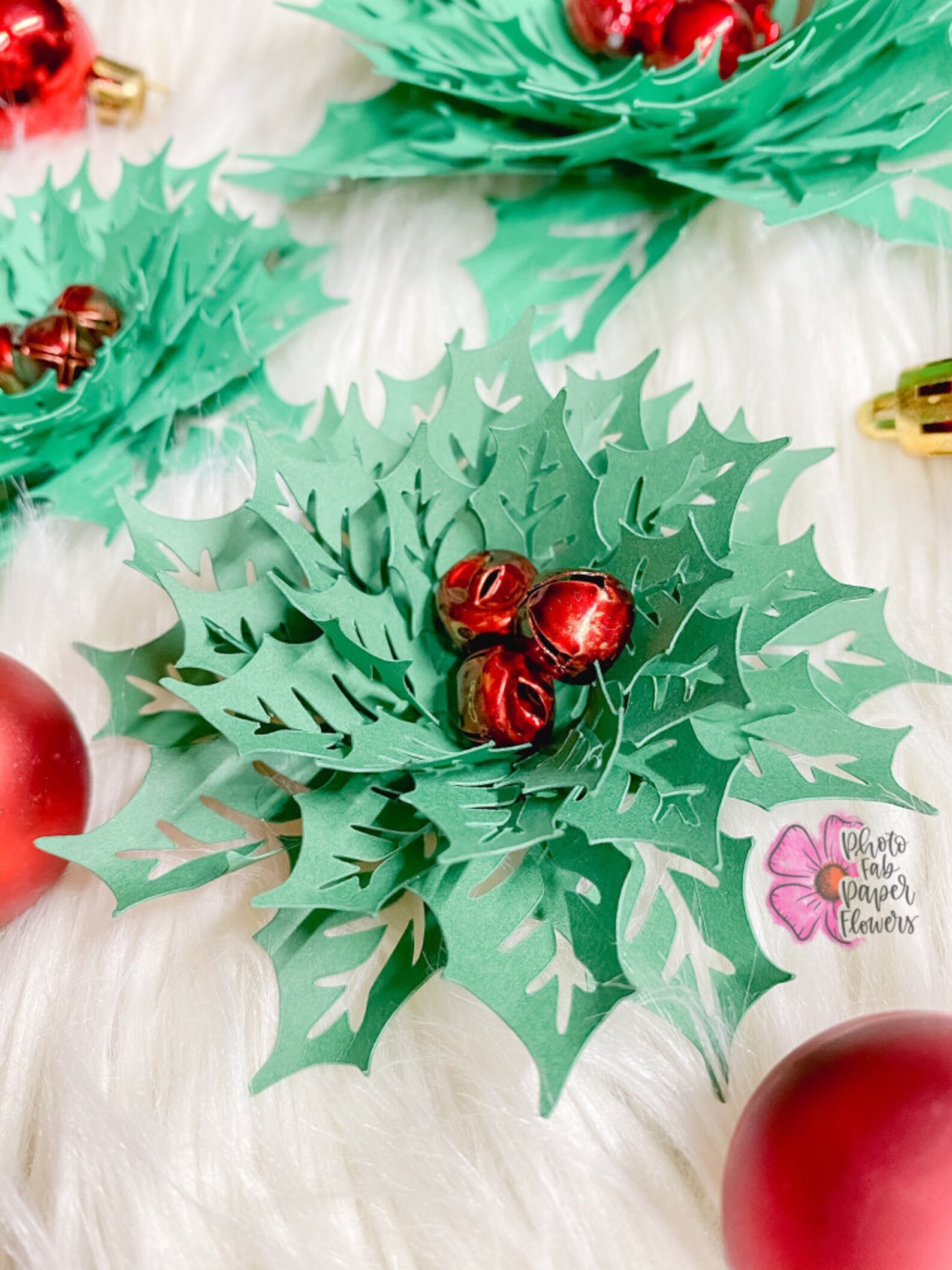 Christmas Mini Paper Flower Bundle Digital File | PNG | SVG | PDF ...