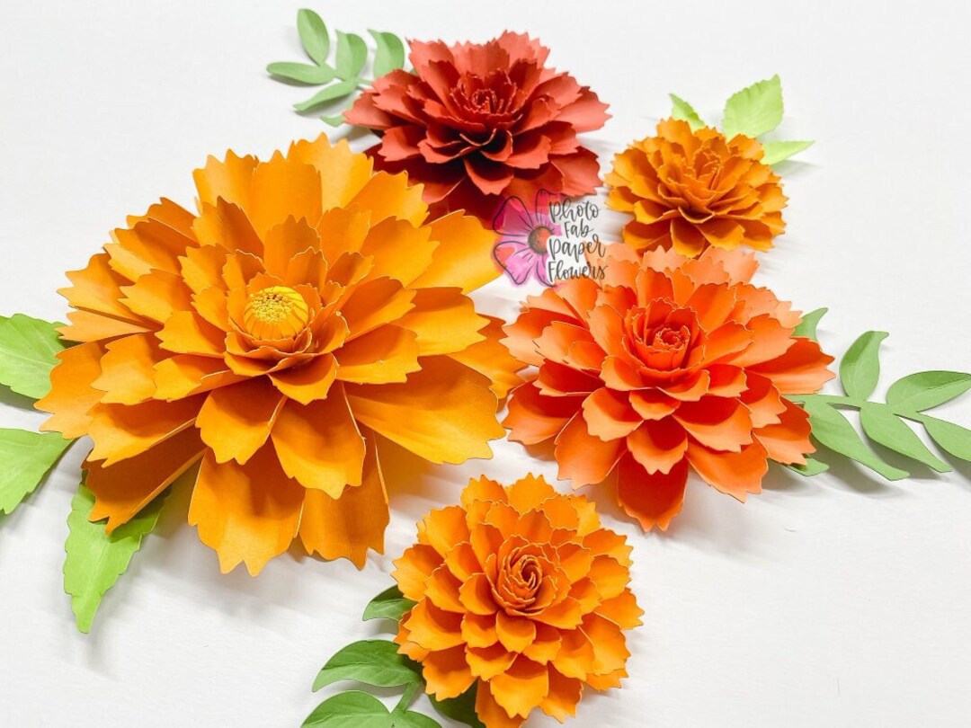 Template 8 Mini Paper Flower Digital File | PNG | SVG | DXF | Pdf ...