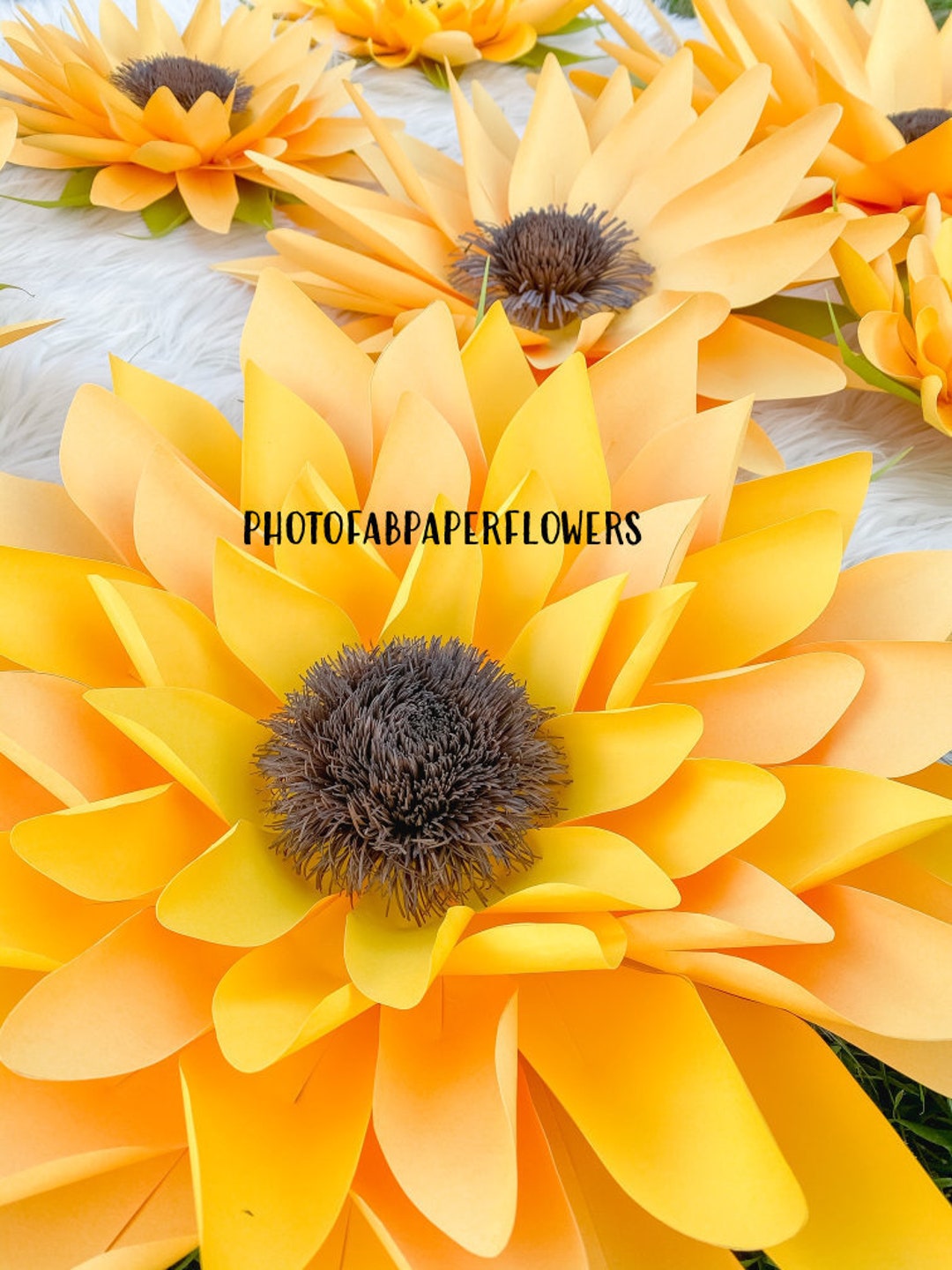 Large Paper Sunflower Template Digital File | PDF/SVG/PNG | Paper ...