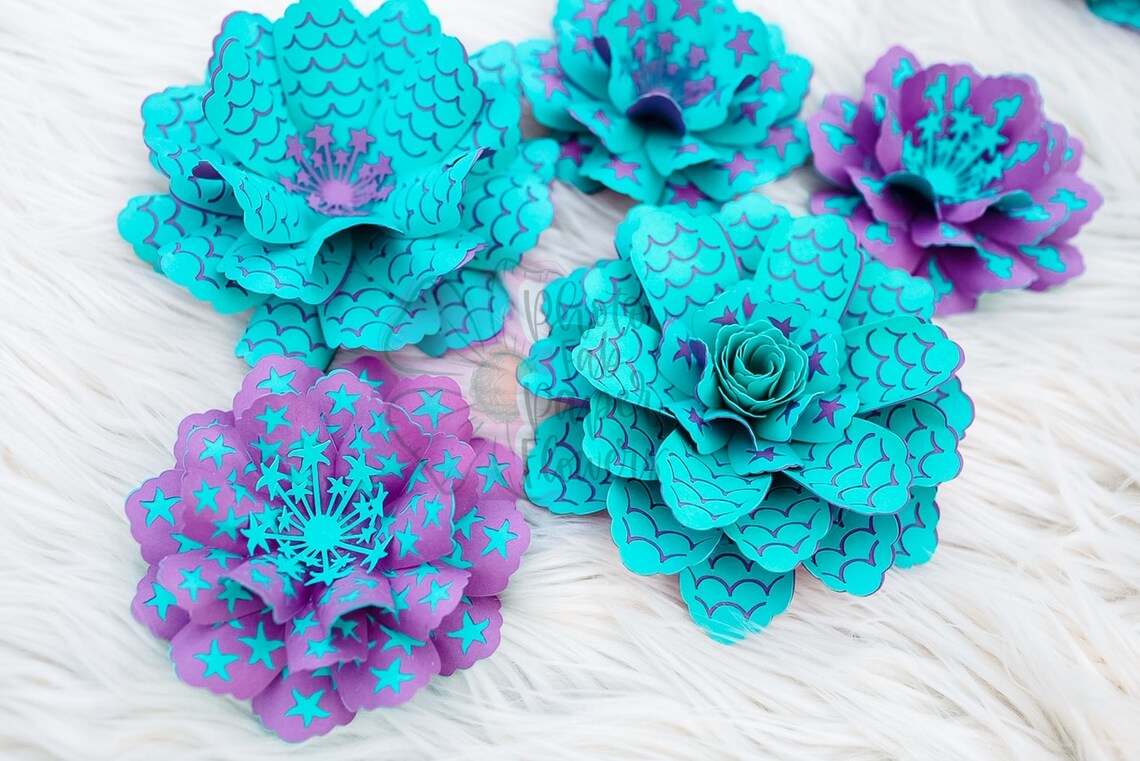 Under the Sea Mini Paper Flower Bundle Digital File PNG - Etsy