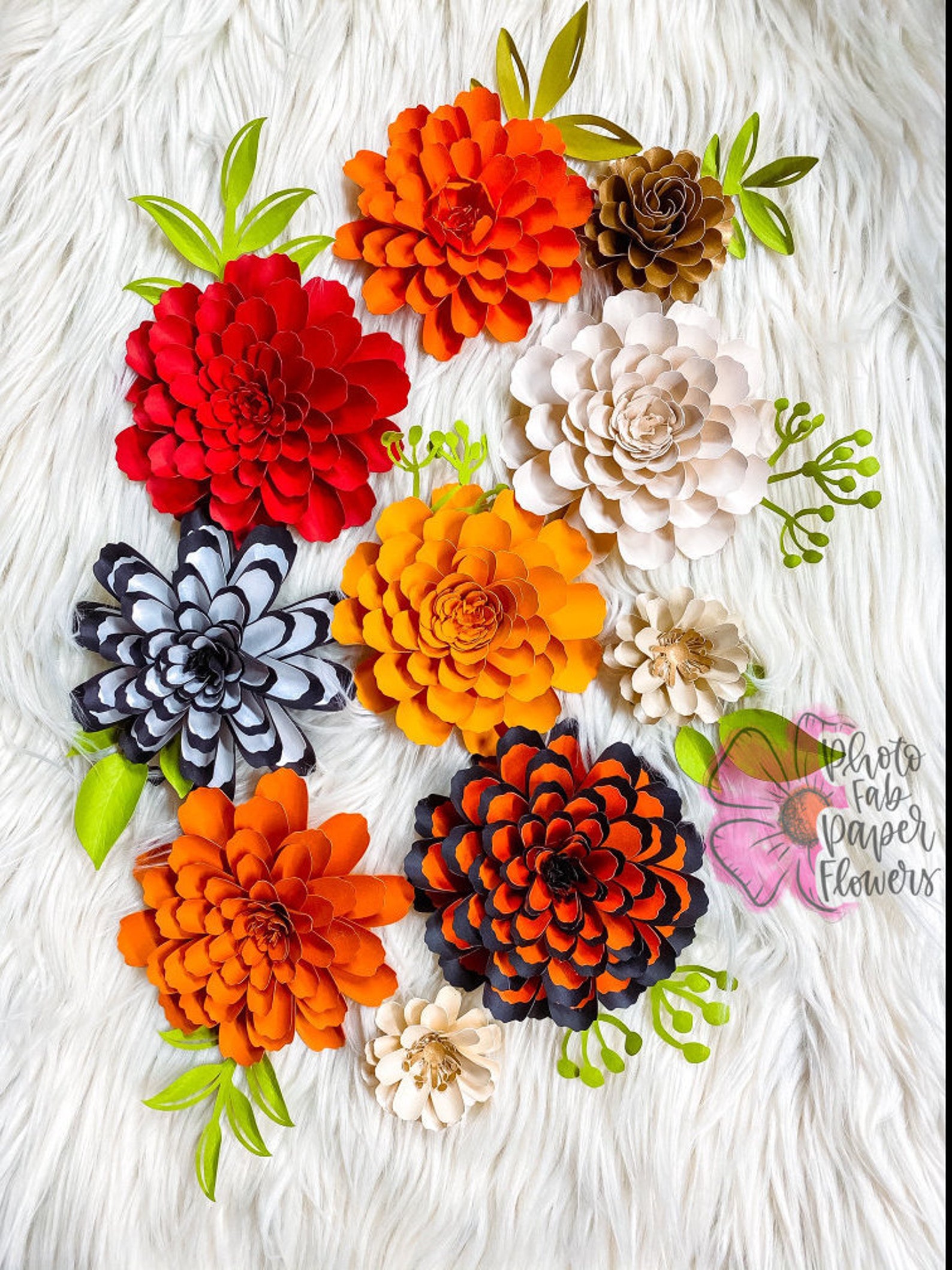 Template 4 Mini Paper Flower Digital File PNG SVG PDF - Etsy