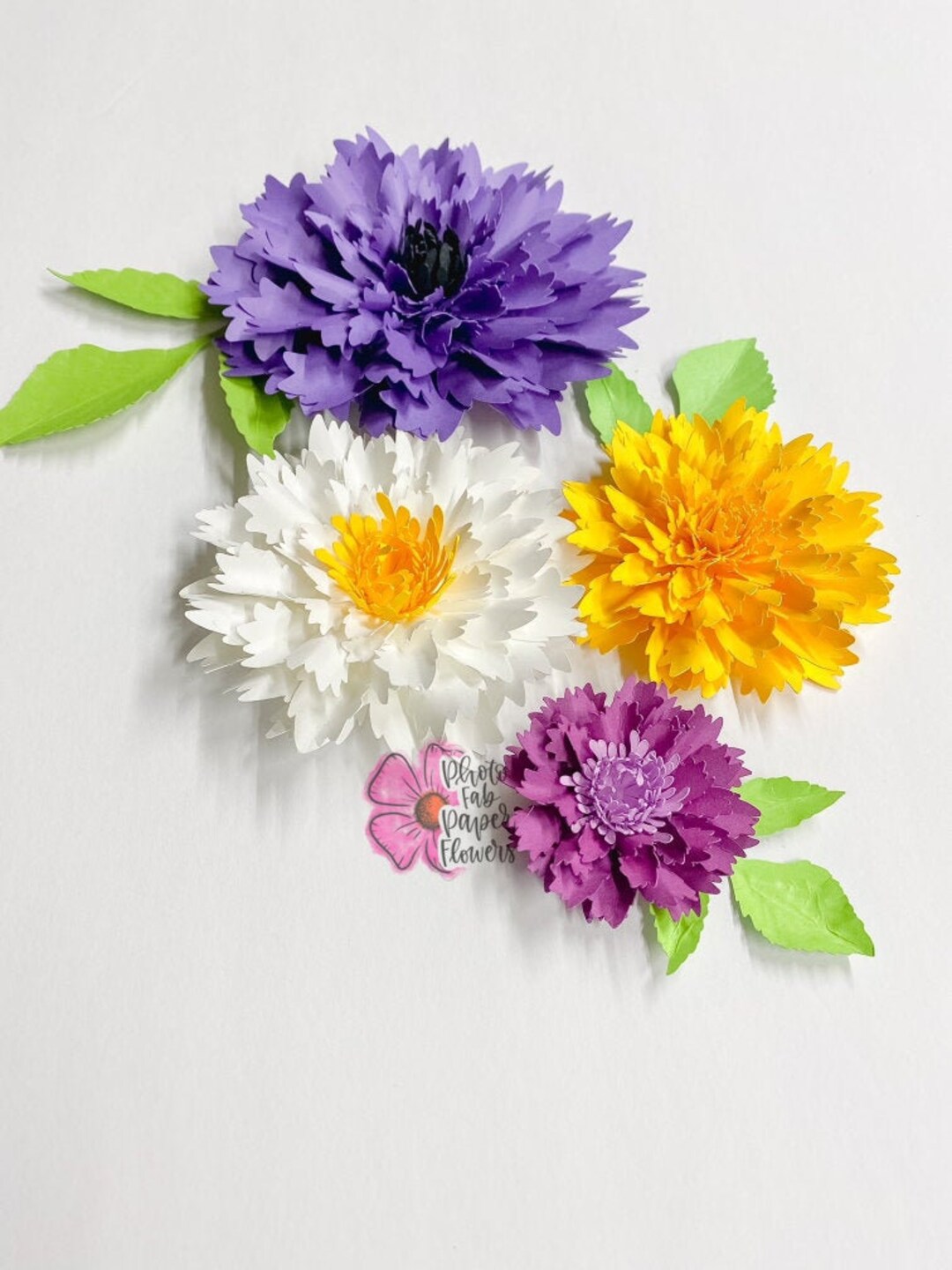 Template 9 Mini Paper Flower Digital File | PNG | SVG | DXF | Pdf ...