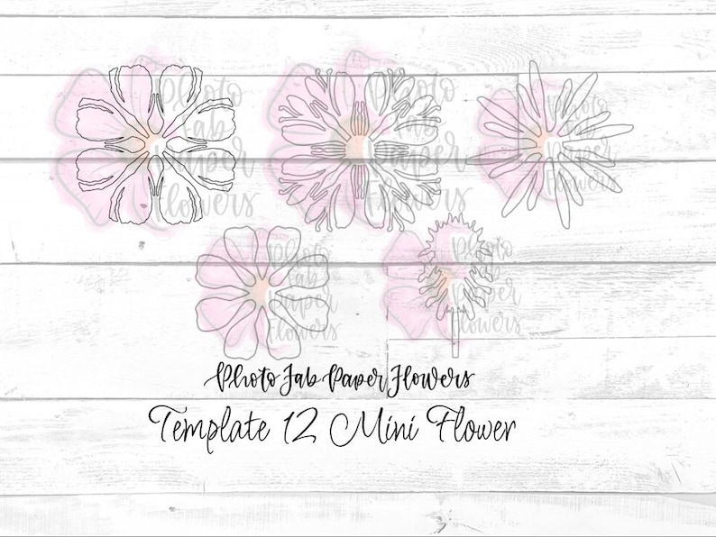 Template 12 Mini Paper Flower Digital File | PNG | SVG | Paper Flower ...