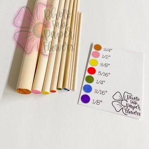 12" Wooden Round Dowels | Dowel Rods | Paper Flower Tools | Variety ...