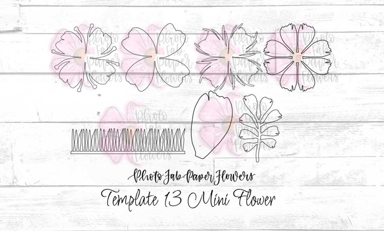 Template 13 Mini Paper Flower Digital File | PNG | SVG | Paper Flower ...