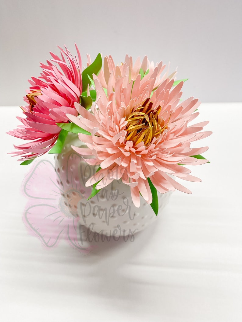 Chrysanthemum Mini Paper Flower Bundle Digital File PNG - Etsy