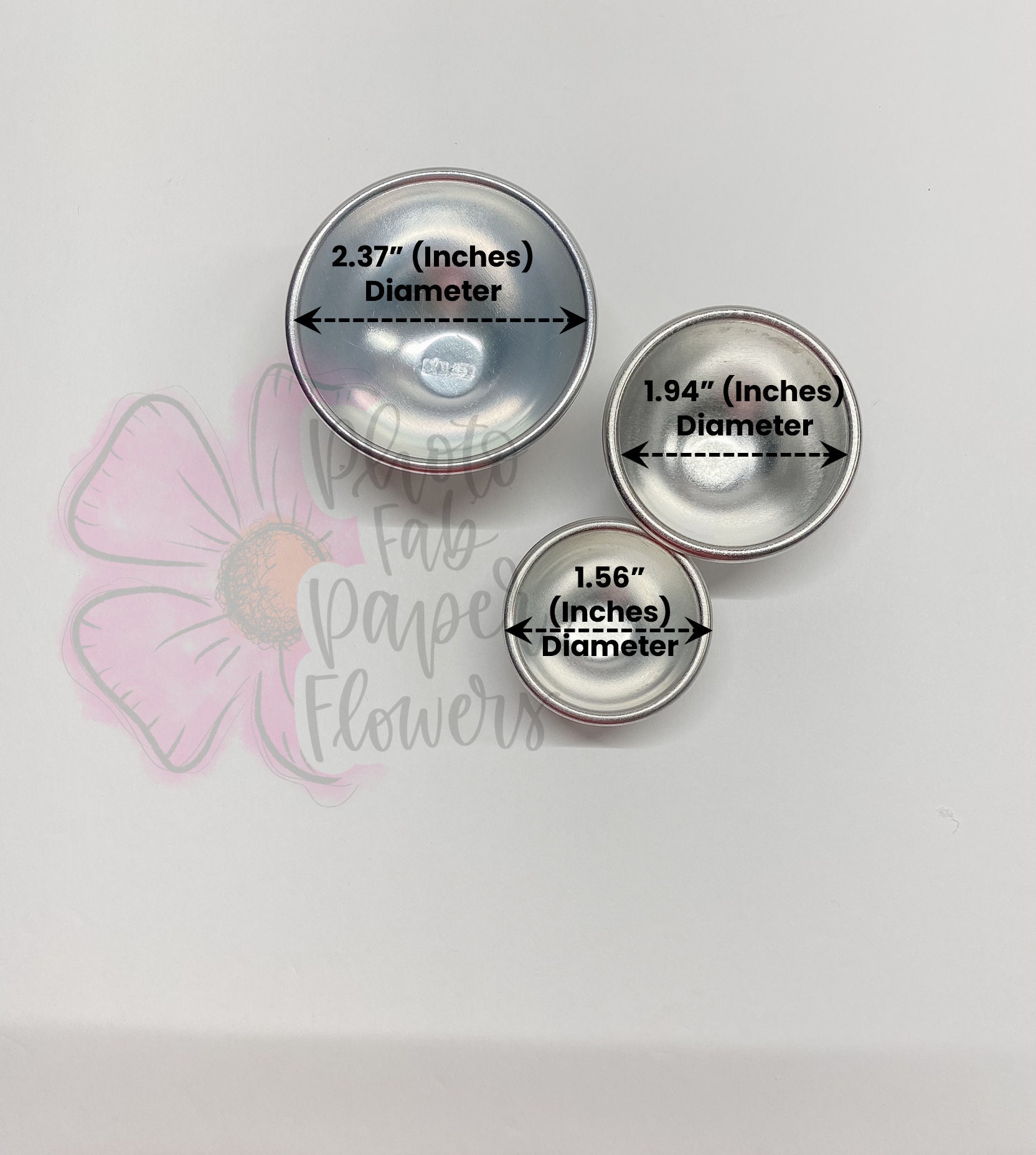Set of 3 Metal Half Sphere Molds | Paper Flower Shaping Tool | Paper ...