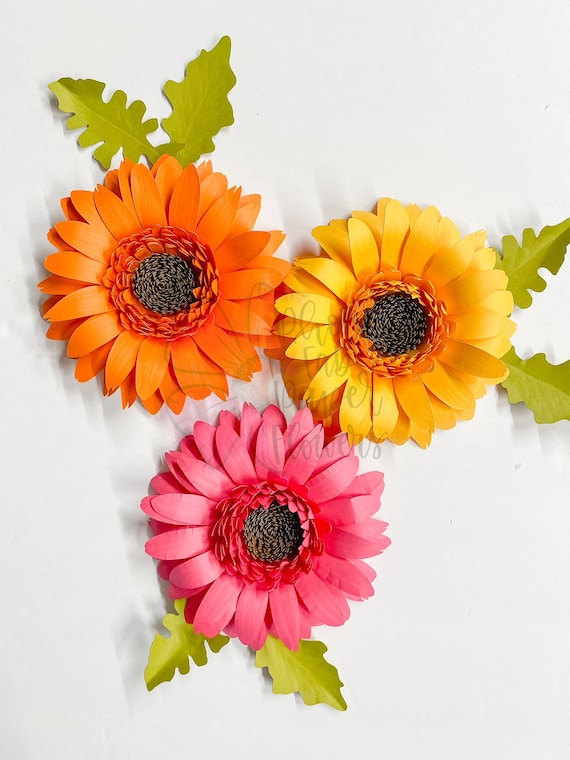 Gerbera Daisy Mini Paper Flower Digital File PNG SVG Pdf - Etsy