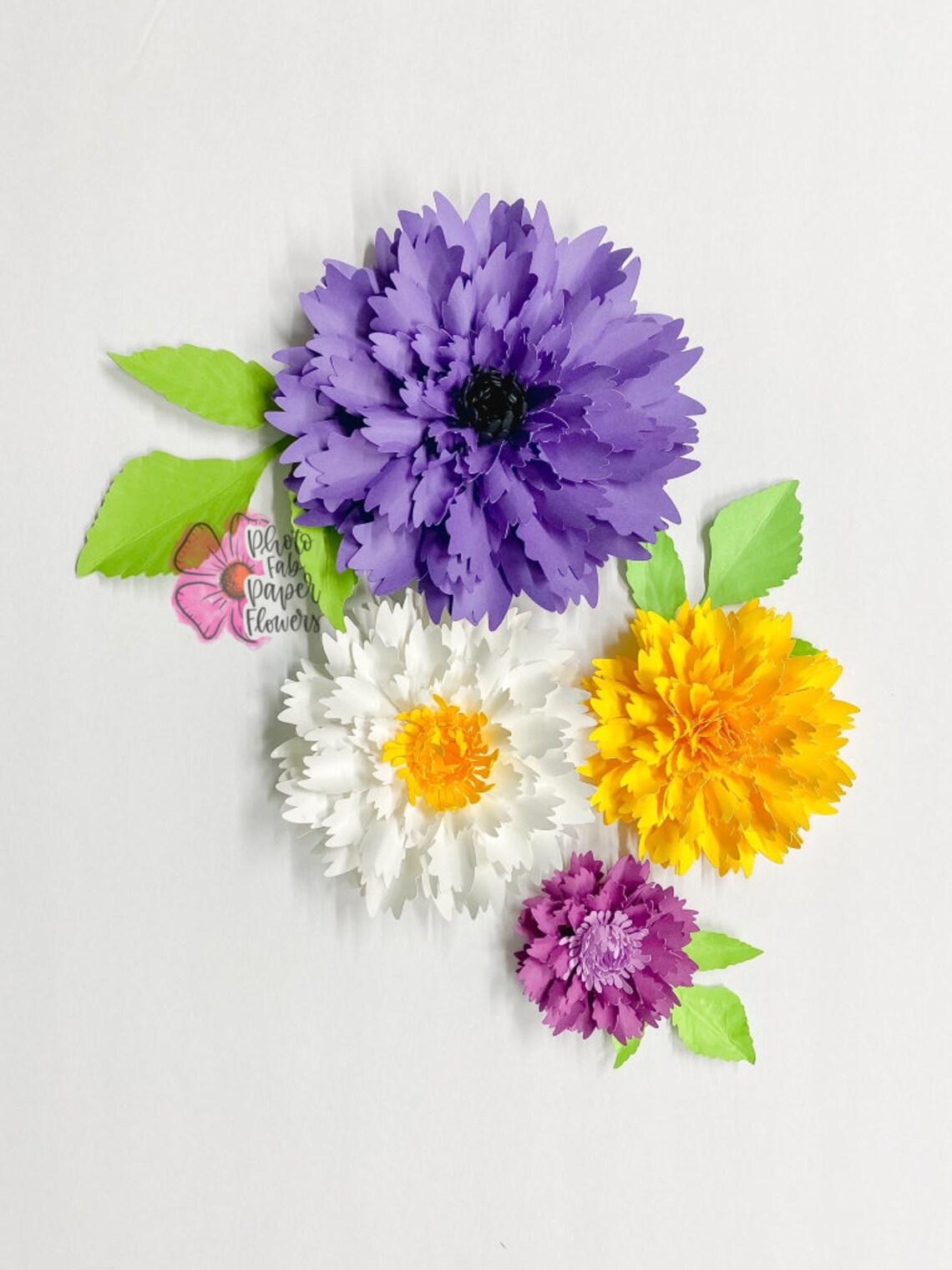 Template 9 Mini Paper Flower Digital File PNG SVG DXF | Etsy