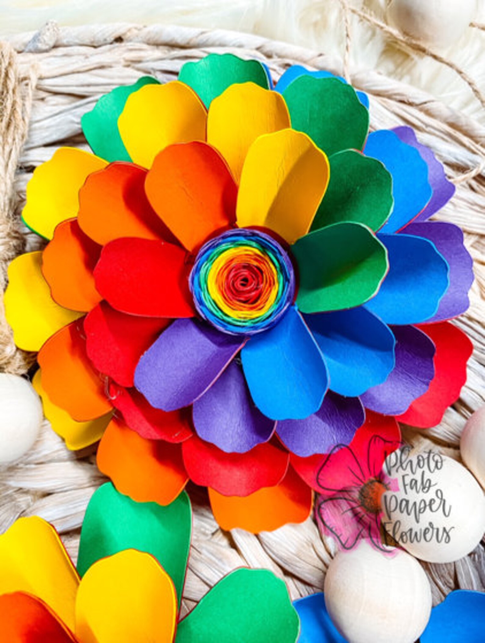 Template 4 Mini Paper Flower Digital File PNG/SVG/PDF | Etsy