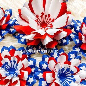Patriotic Mini Paper Flower Bundle Digital File | PNG | SVG | Paper ...