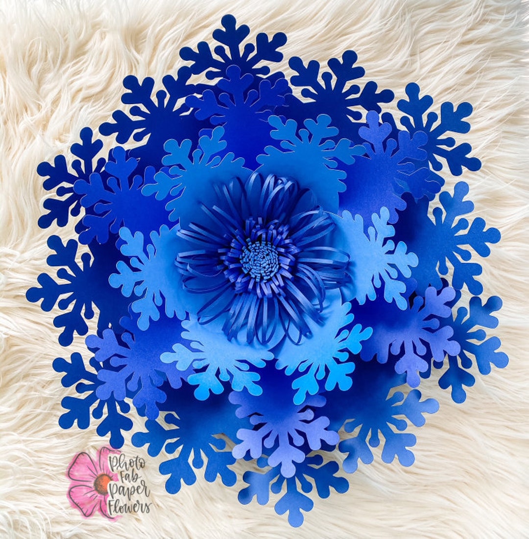 Snowflake Paper Flower Template Digital File | PDF/SVG/PNG | Paper ...