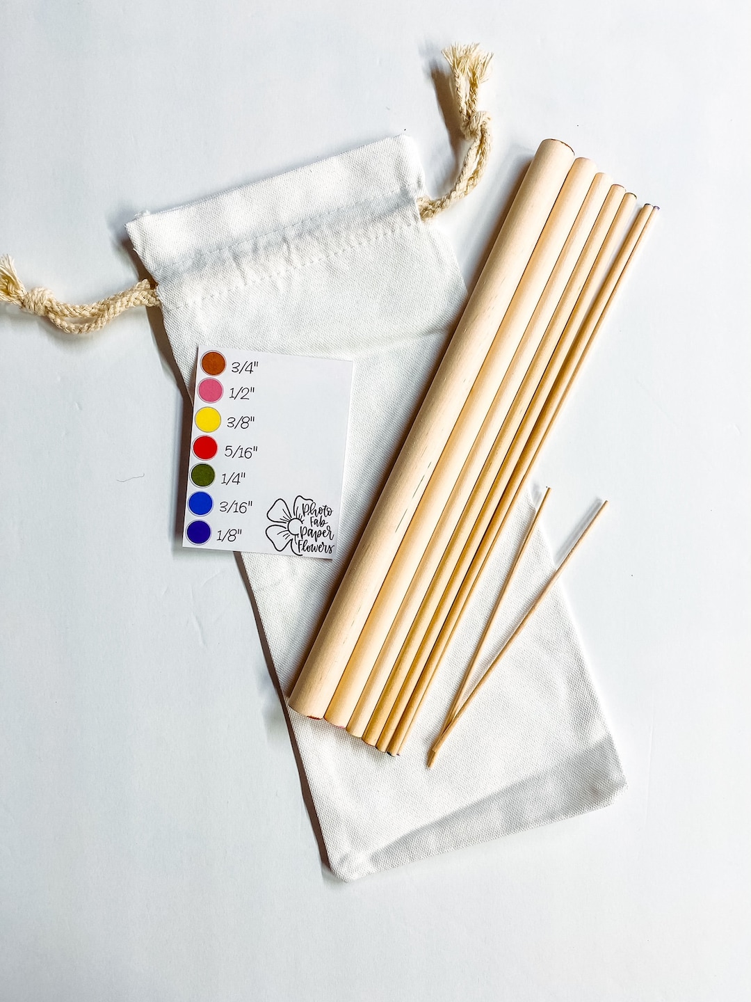 12" Wooden Round Dowels | Dowel Rods | Paper Flower Tools | Variety ...