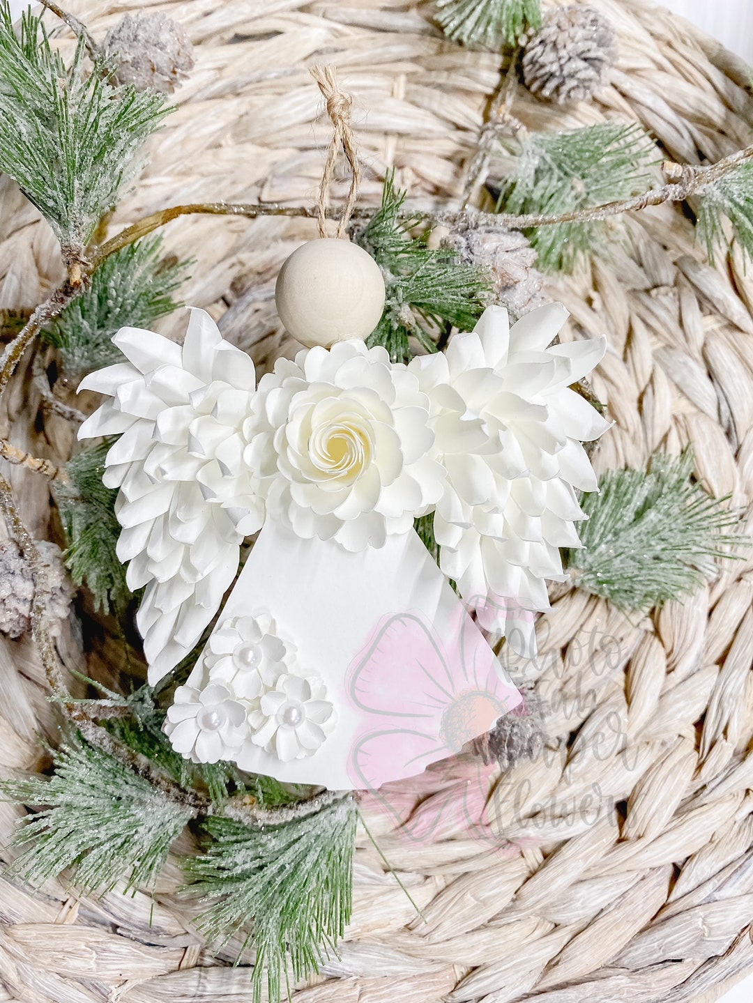Angel Mini Paper Flower Ornament Digital File | PNG | SVG | PDF | Paper ...