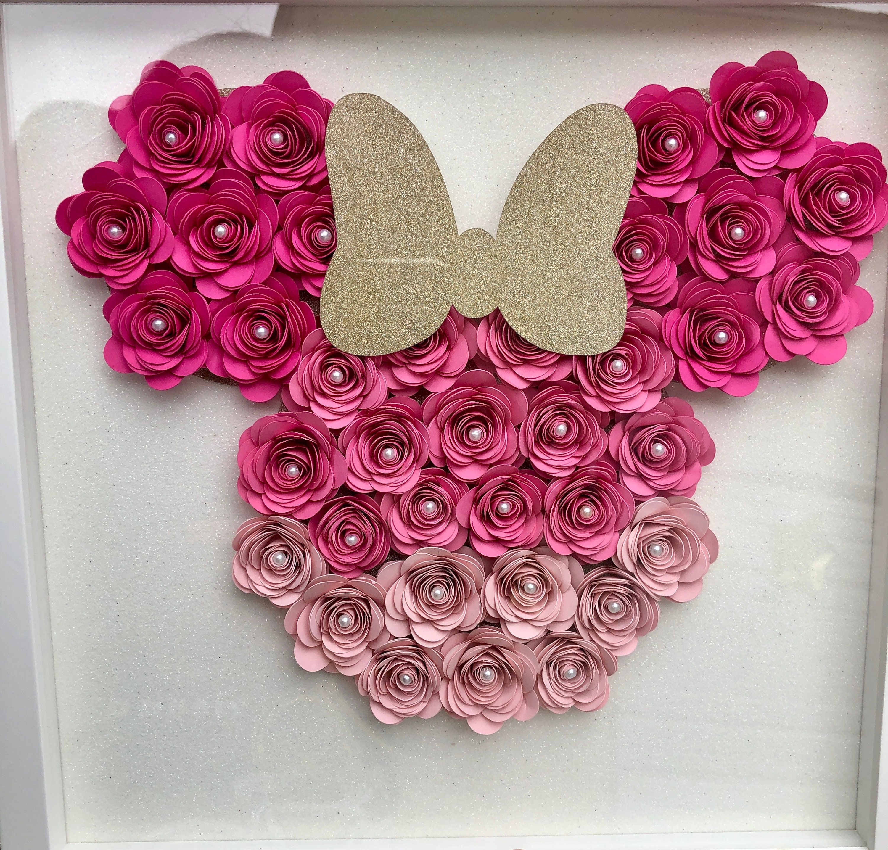 Minnie Mouse Shadow Box. Minnie Mouse Paper Flower Shadow Box - Etsy UK