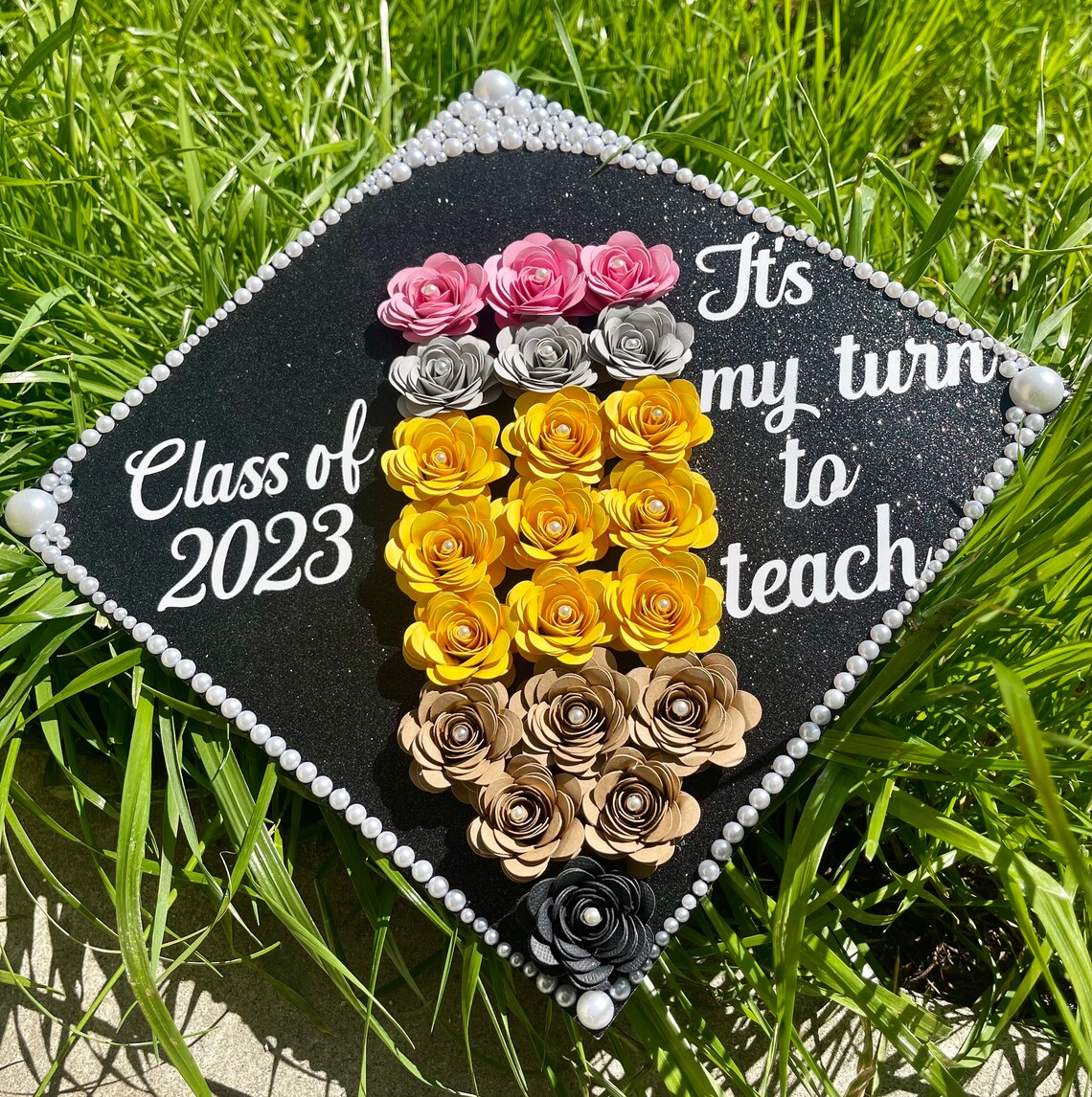 Graduation Cap Topper, Grad Cap, Custom Grad Cap, Flower Grad Cap ...