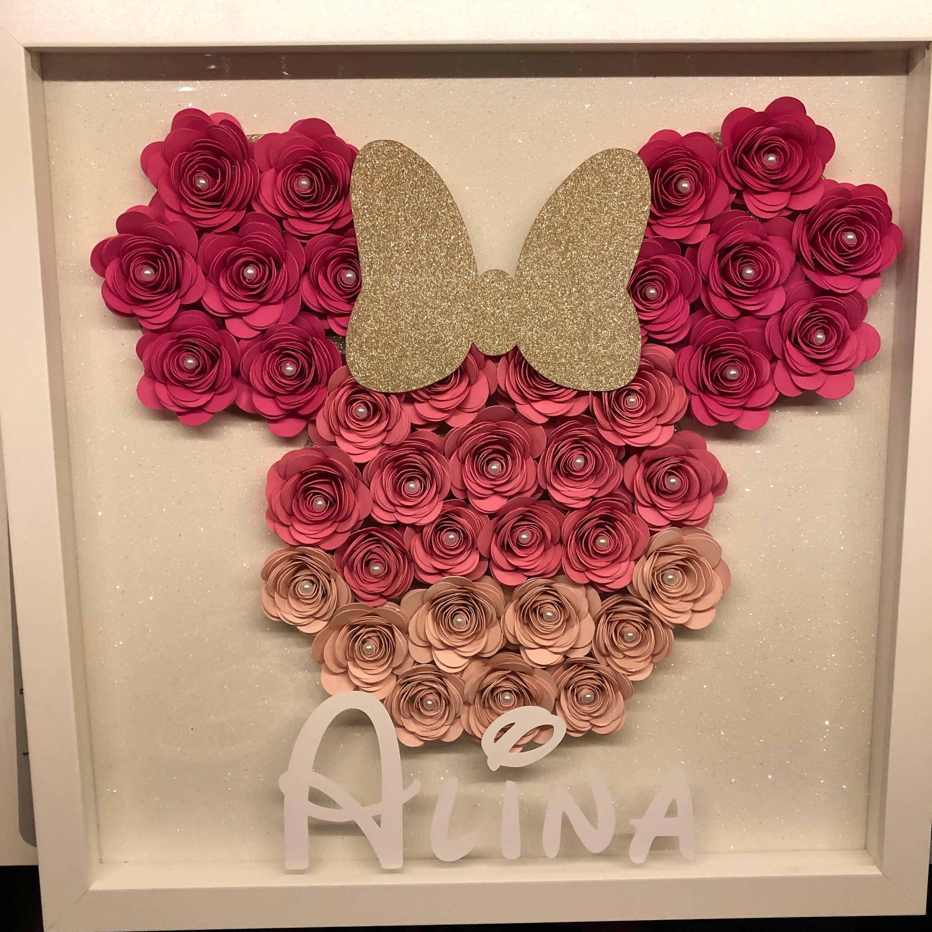 Minnie Mouse Shadow Box. Minnie Mouse Paper Flower Shadow Box - Etsy