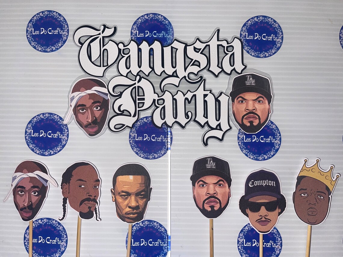 Gangsta Party Cake Topper, Banner & Cupcake Toppers 90s Rap Party, - Etsy