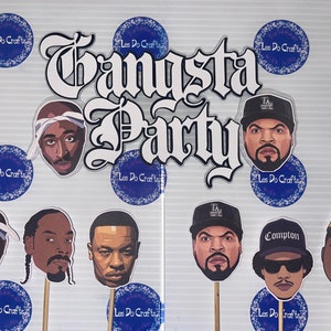 Gangsta Party Cake Topper, Banner & Cupcake Toppers 90s Rap Party, - Etsy