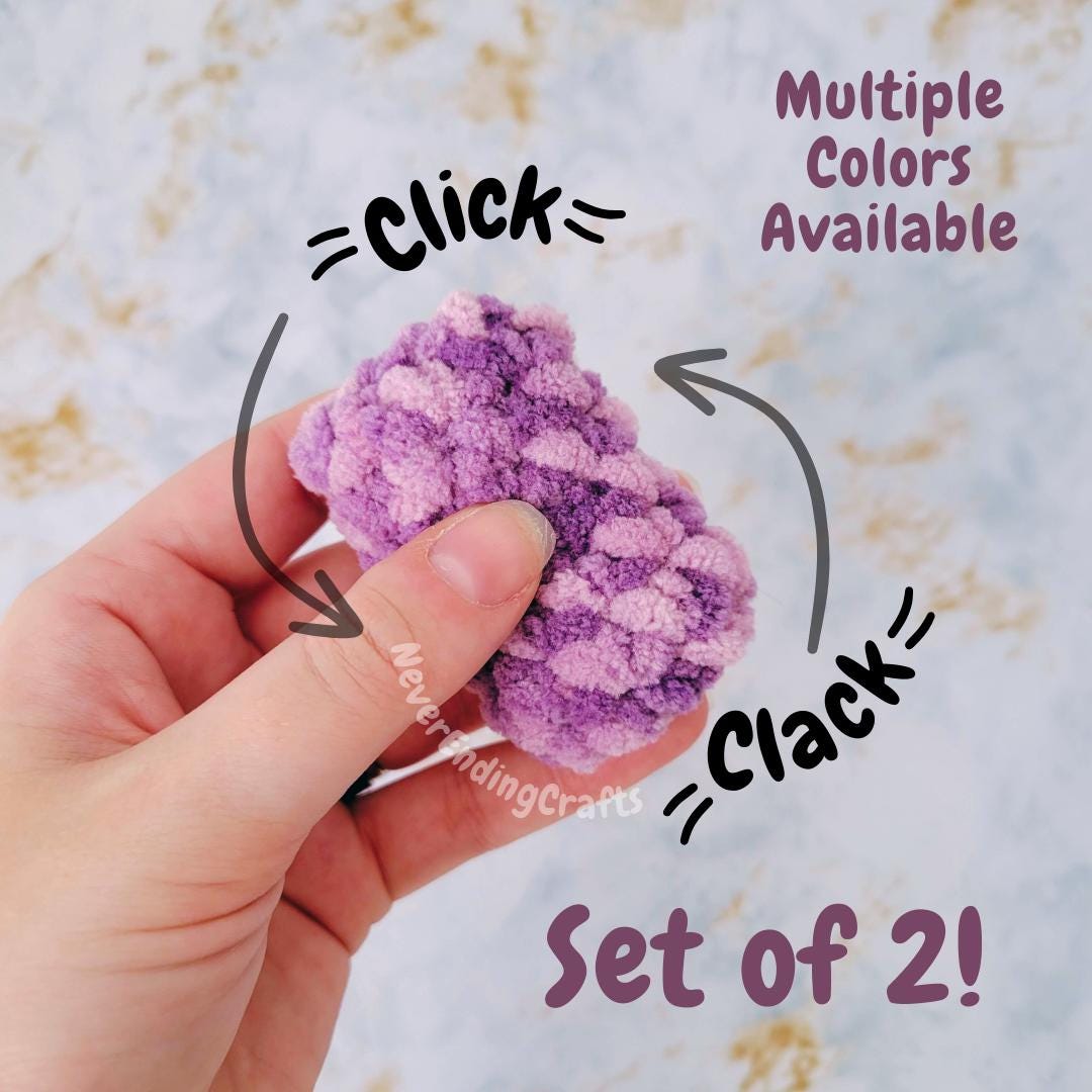 Handmade Crochet Snapping Fidget Toy | Set of 2 Soft ADHD Amigurumi ...