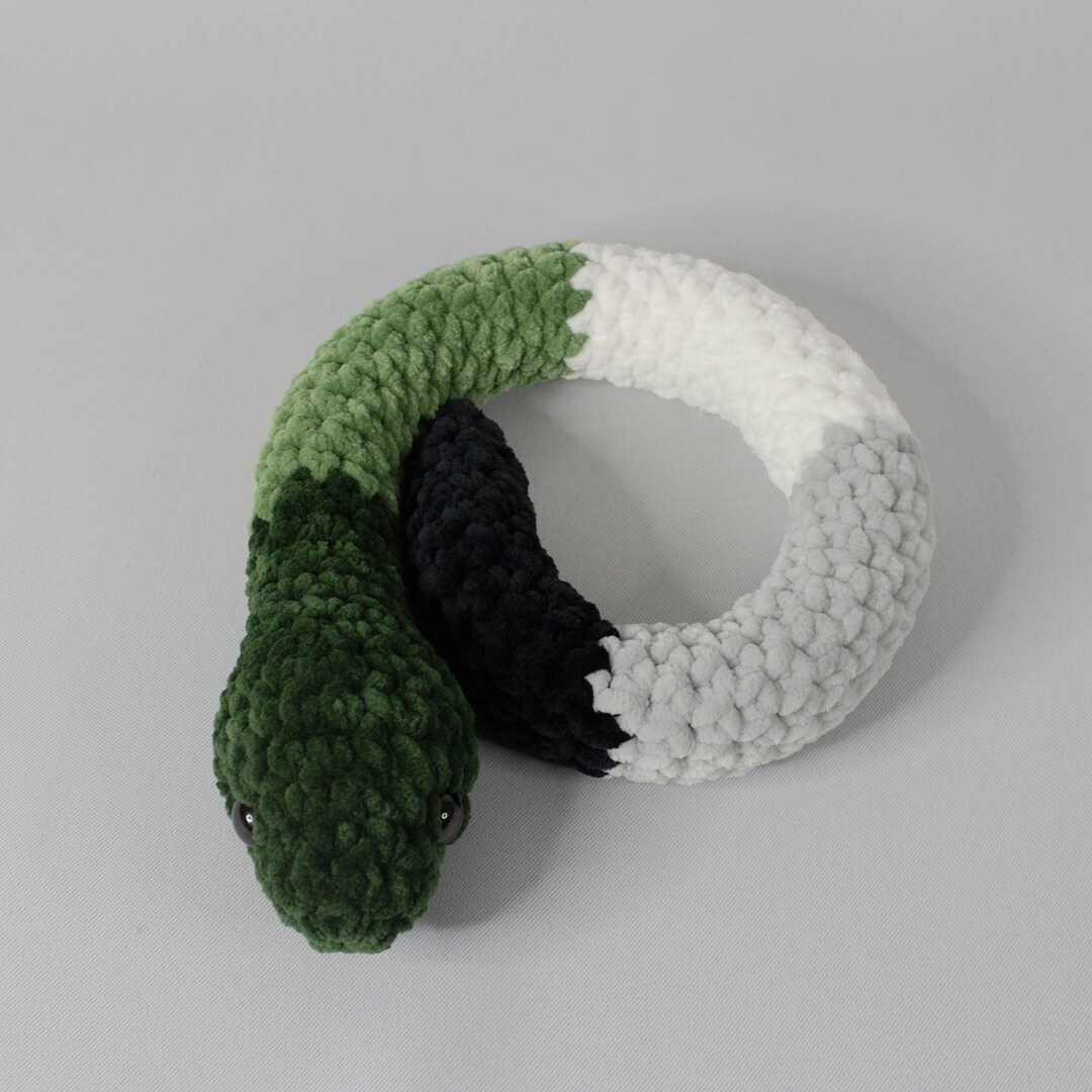 Aromantic Pride Flag Themed Gift for Snake Lover Crochet Plushie ...