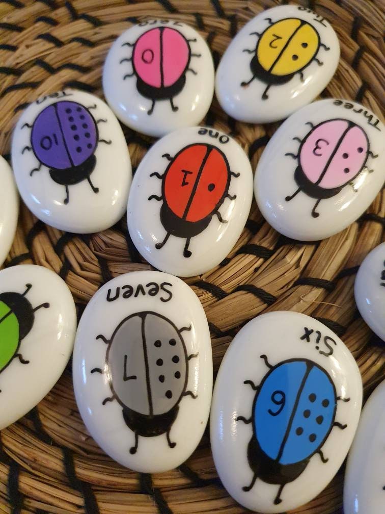 Number Counting Bugs Rainbow Colour Bugs Mathematics | Etsy UK