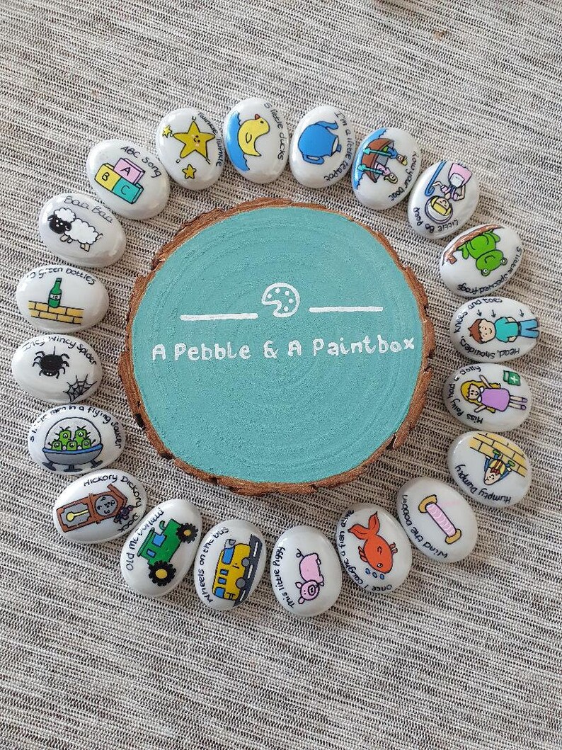 Nursery rhyme stones what shall we sing Educational fun | Etsy