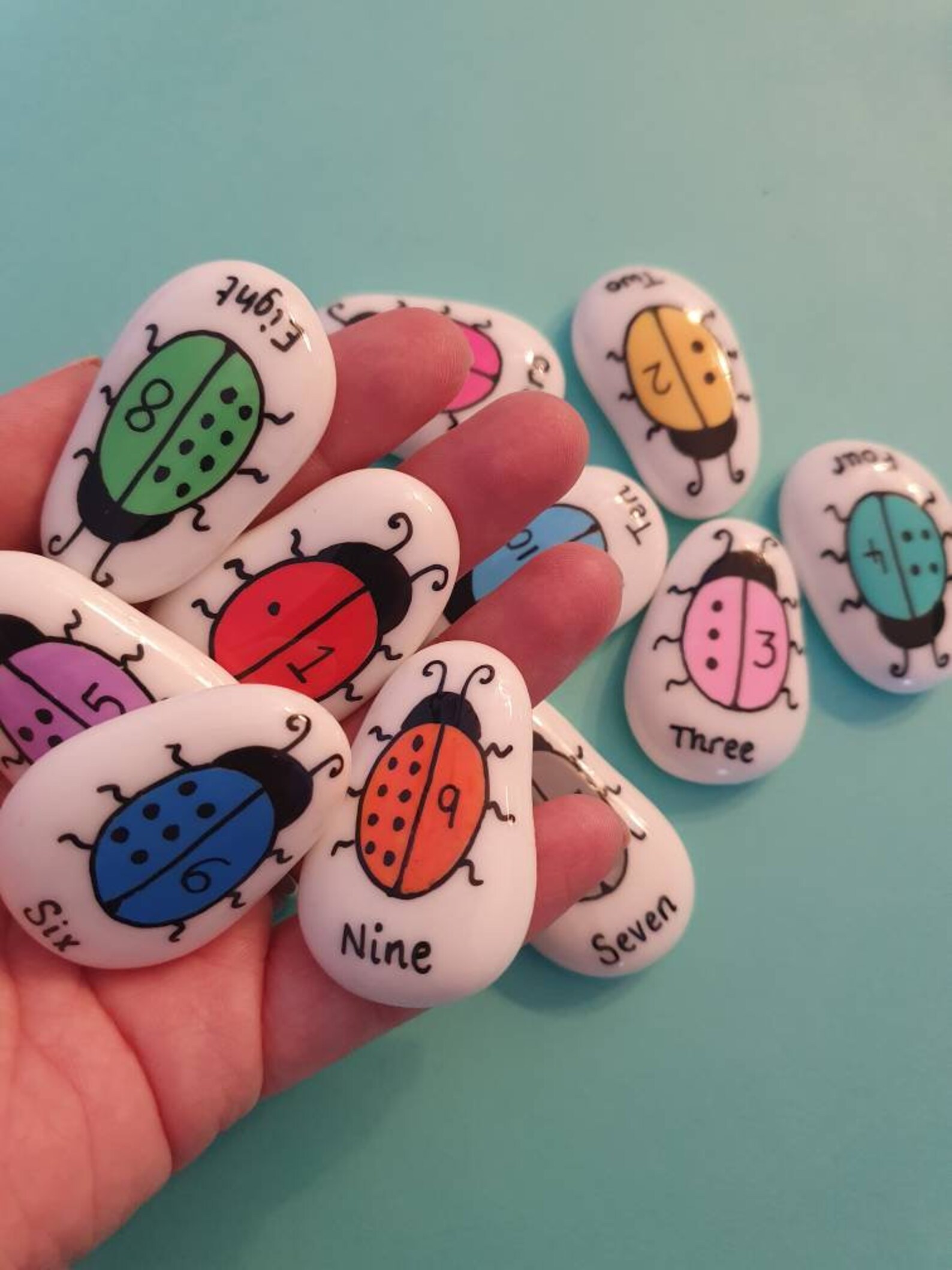 Number Counting Bugs Rainbow Colour Bugs Mathematics - Etsy UK