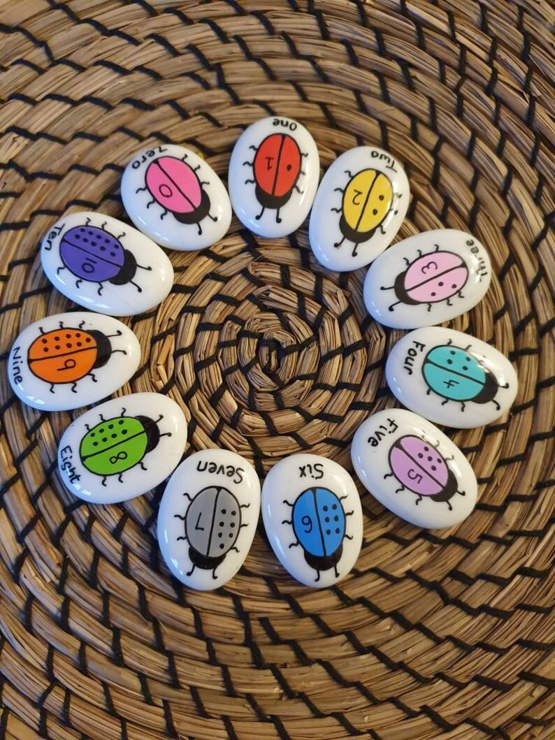 Number Counting Bugs Rainbow Colour Bugs Mathematics - Etsy UK