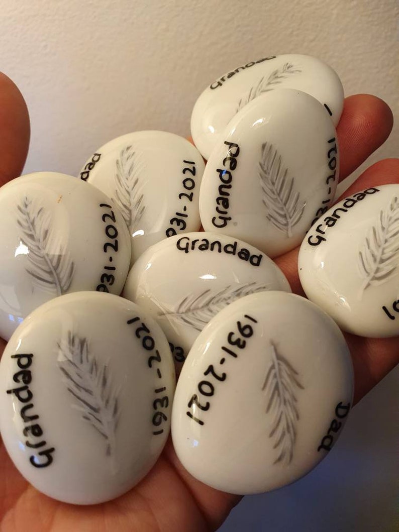 Personalised Feather Memory Pebble. Loss. Comfort Stone . - Etsy UK