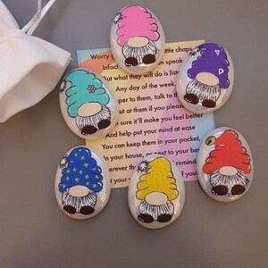 Worry Gnomes .anxiety Stone . Comfort Pebbles Mental Health Children ...