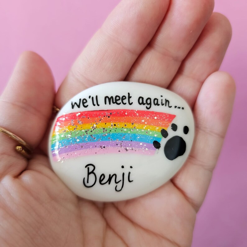 Pet Loss Memorial Keepsake Stone Pebble for Grief Gift - Etsy UK