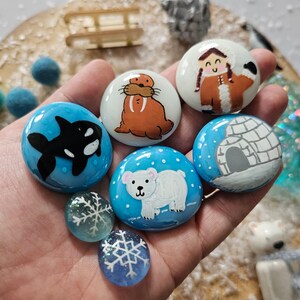Arctic Painted Pebble Set , Arctic Animals . Eyfs. Small World , Inuit ...